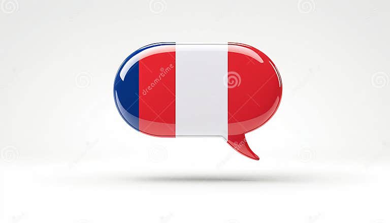French Language Communication Concept with Vibrant Speech Bubble Design ...