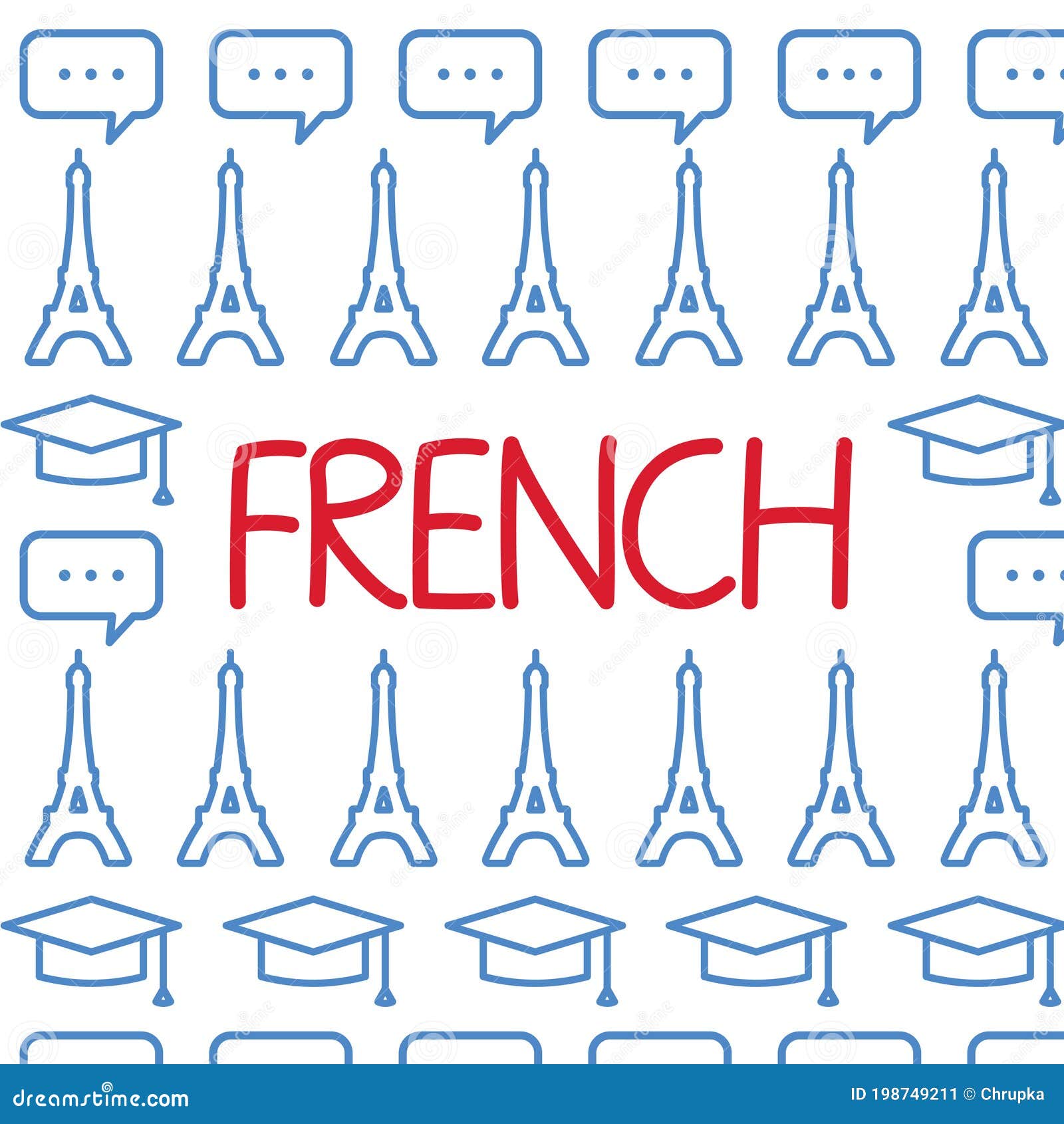 French Language Course Concept Stock Vector - Illustration of bubble ...
