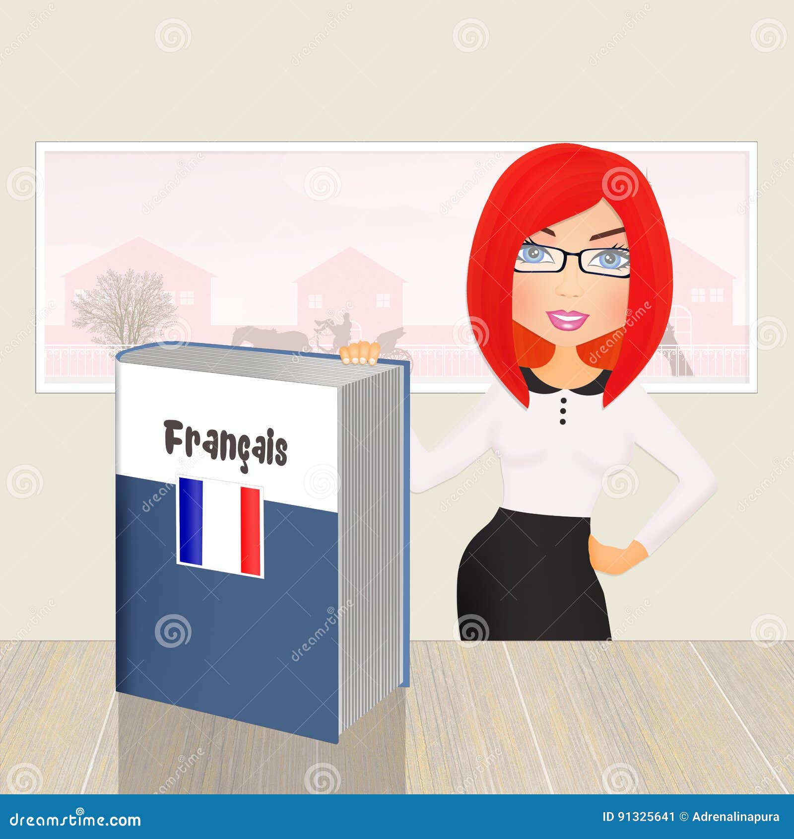 French language course stock illustration. Illustration of woman - 91325641