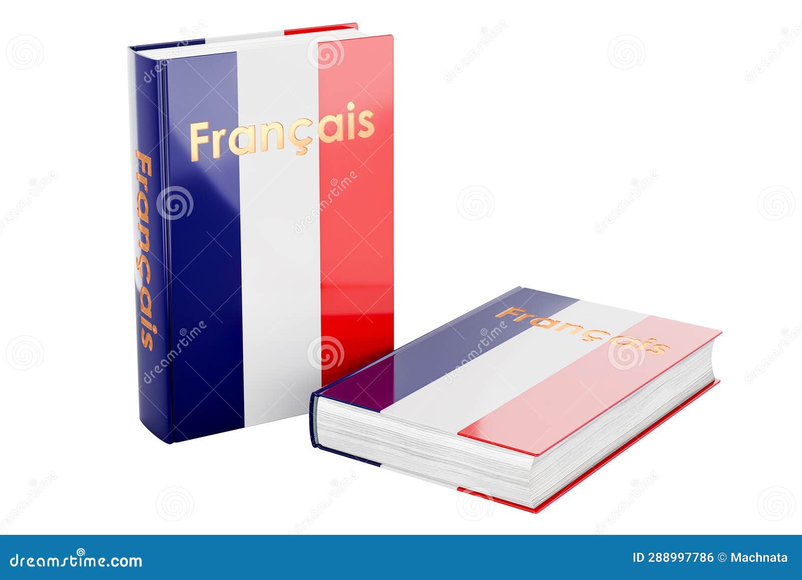 French Language Courses. French Language Textbooks, 3D Rendering Stock ...