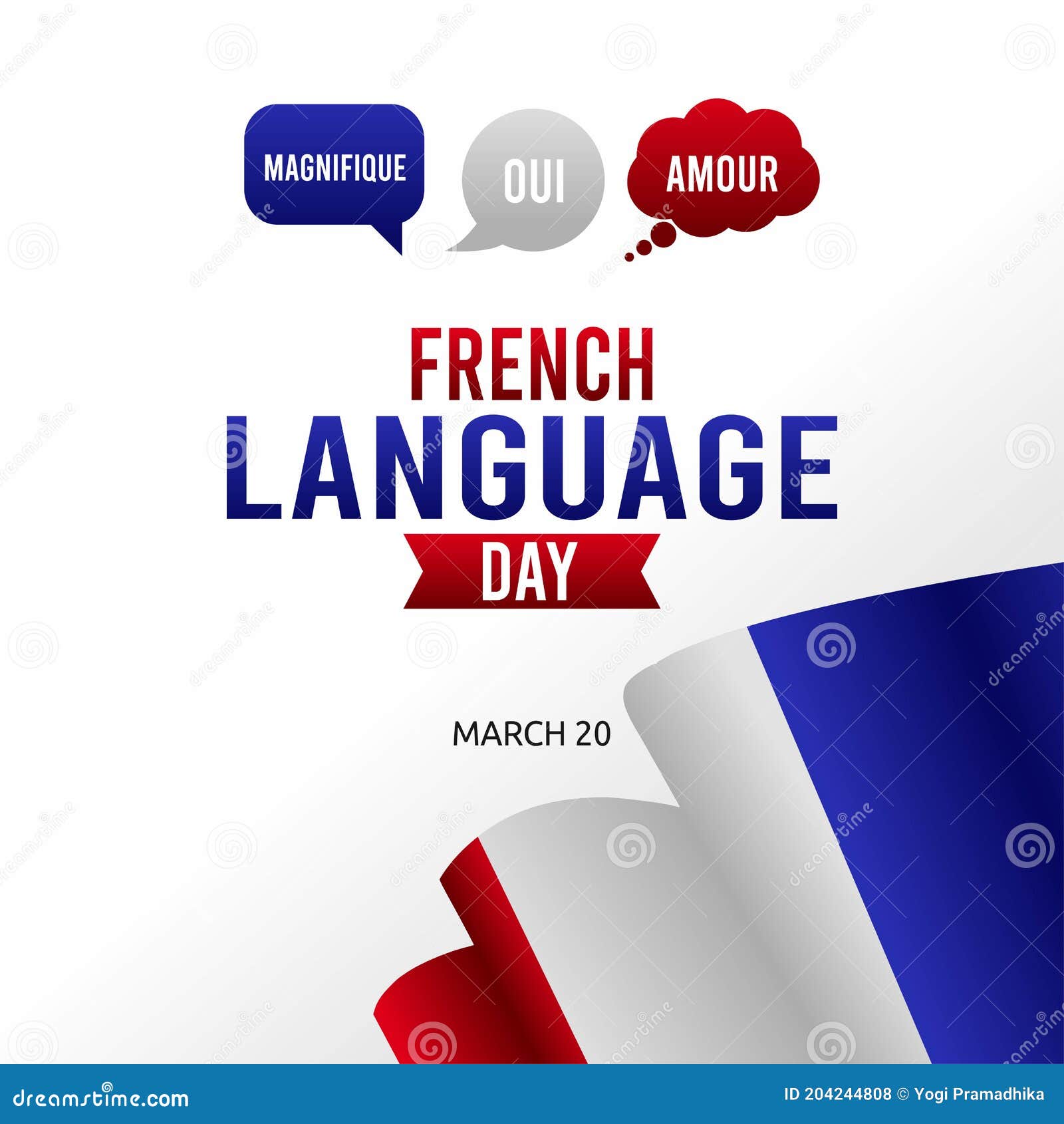 French Language Day Vector Illustration Stock Vector - Illustration of ...