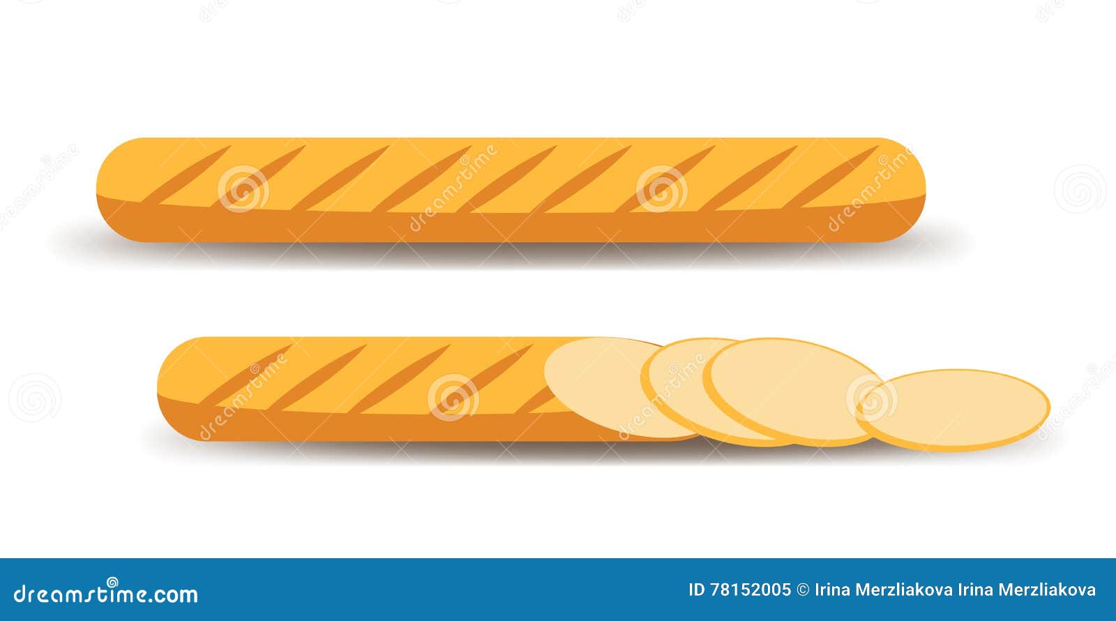 French Loaf. Baked Goods Made with White Flour. Vector Stock ...