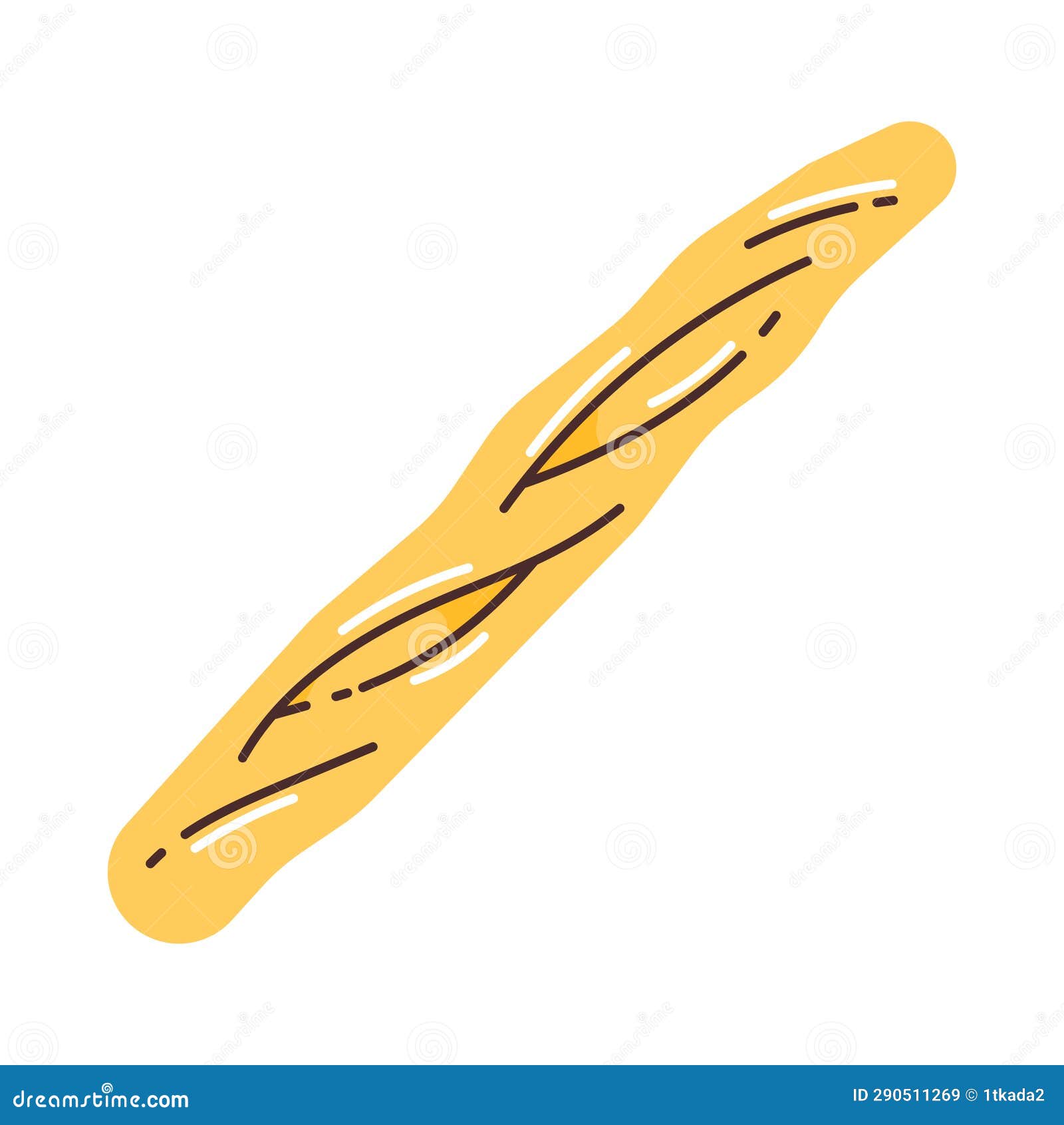 French Loaf Bread. Flat Modern Vector Illustration. Stock Illustration ...