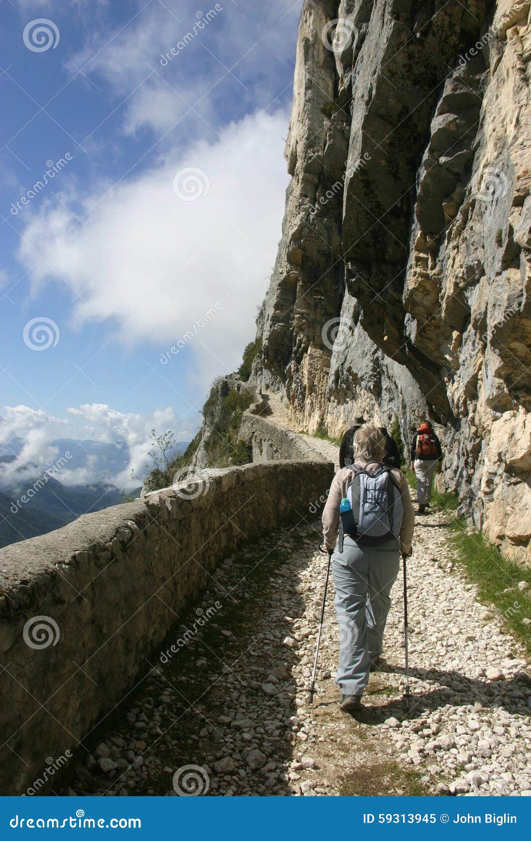 French Alpine Path with Walkers Editorial Image - Image of walkers ...