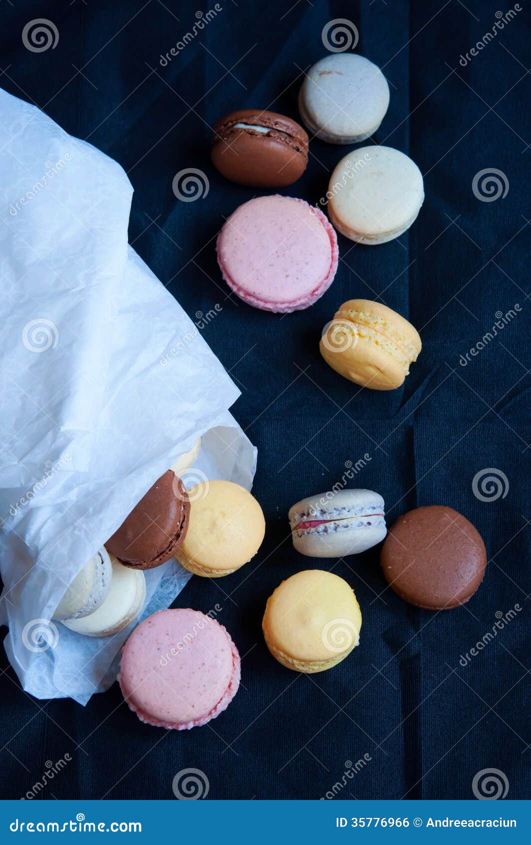 French Macarons in Paper Cone Stock Photo - Image of flavor, dessert ...