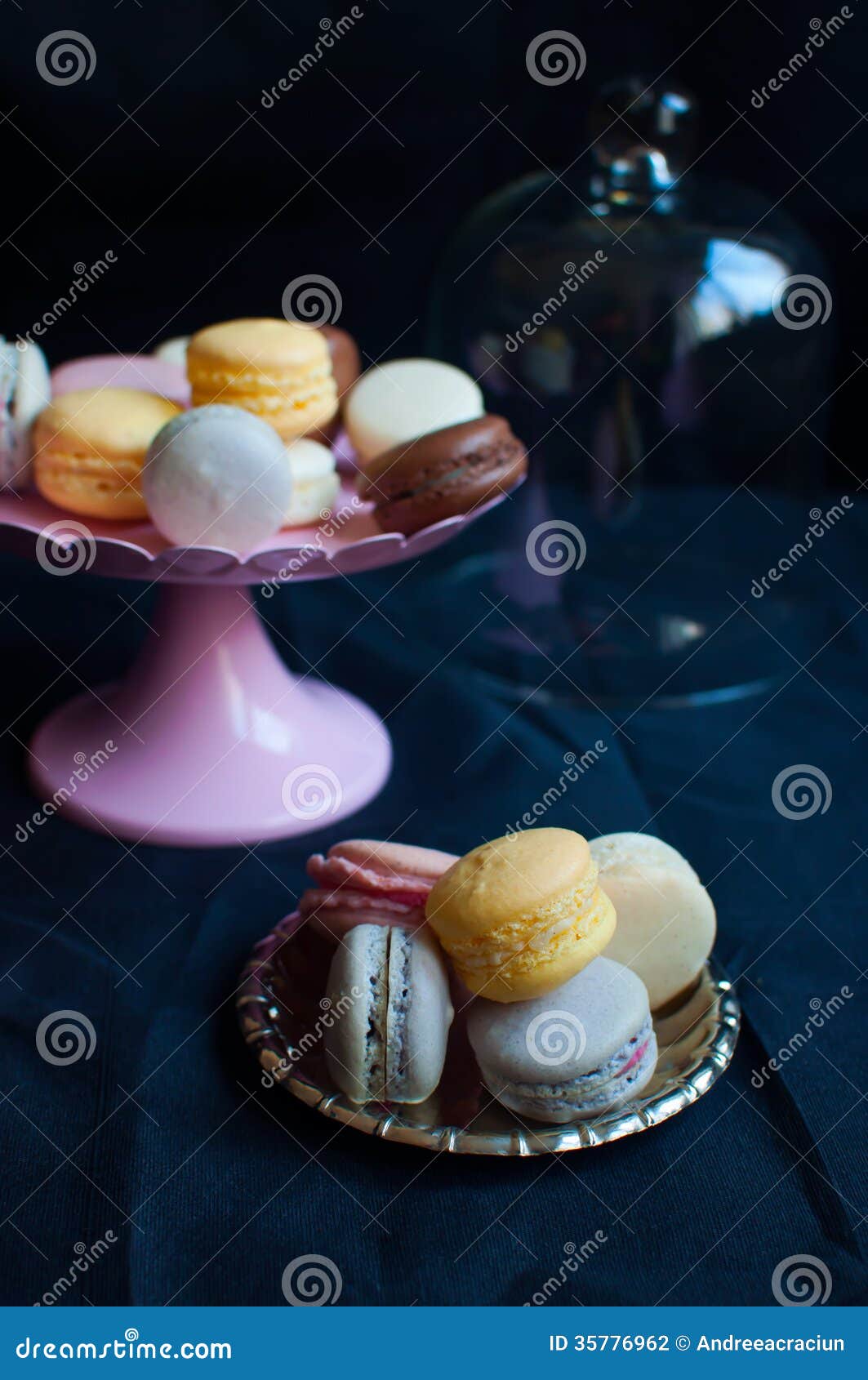 French macarons on plate stock photo. Image of colouring - 35776962