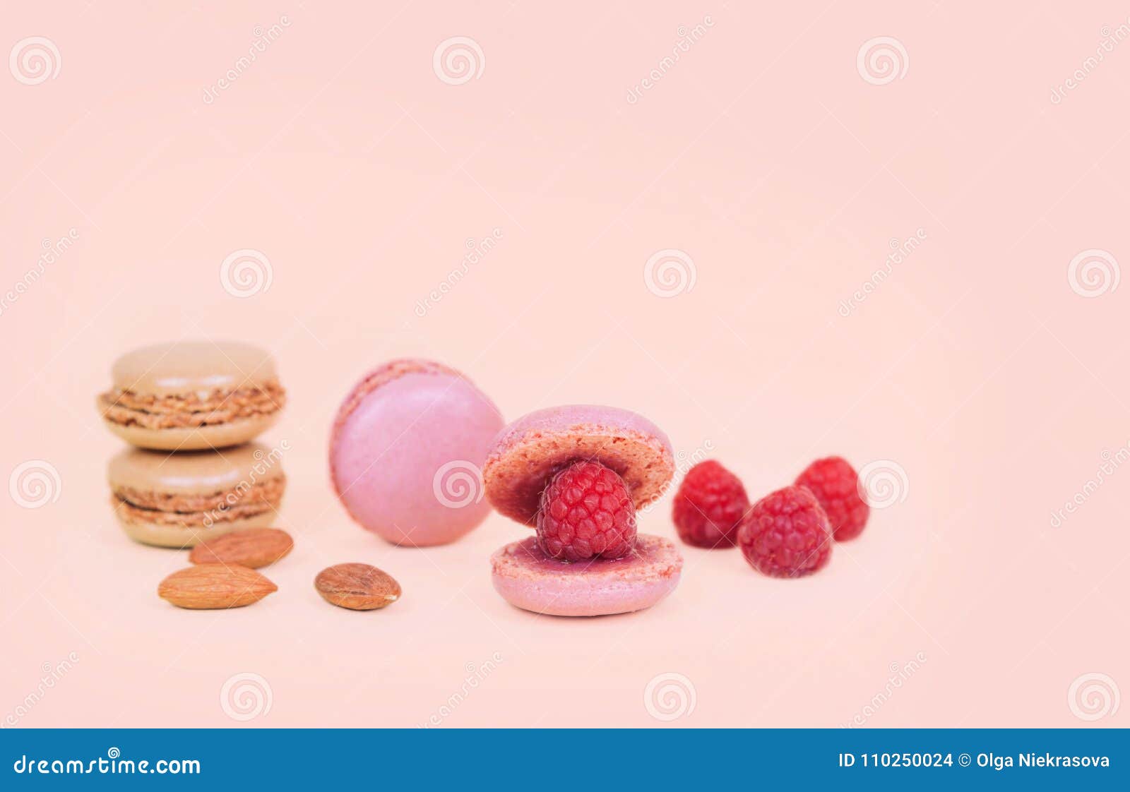 Macaroons As a Shell with Raspberry Pearl. Stock Photo - Image of ...