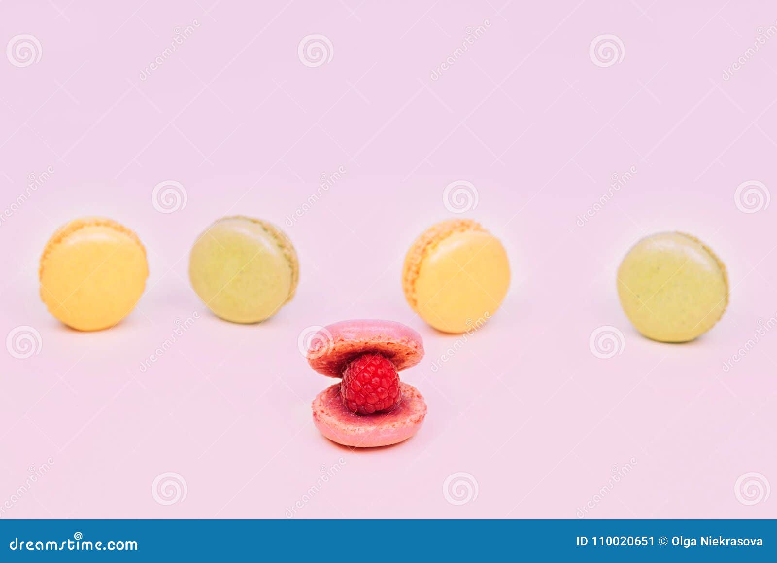 French Macaroon Cake Macaroons As a Shell with Raspberry Pearl. Stock ...