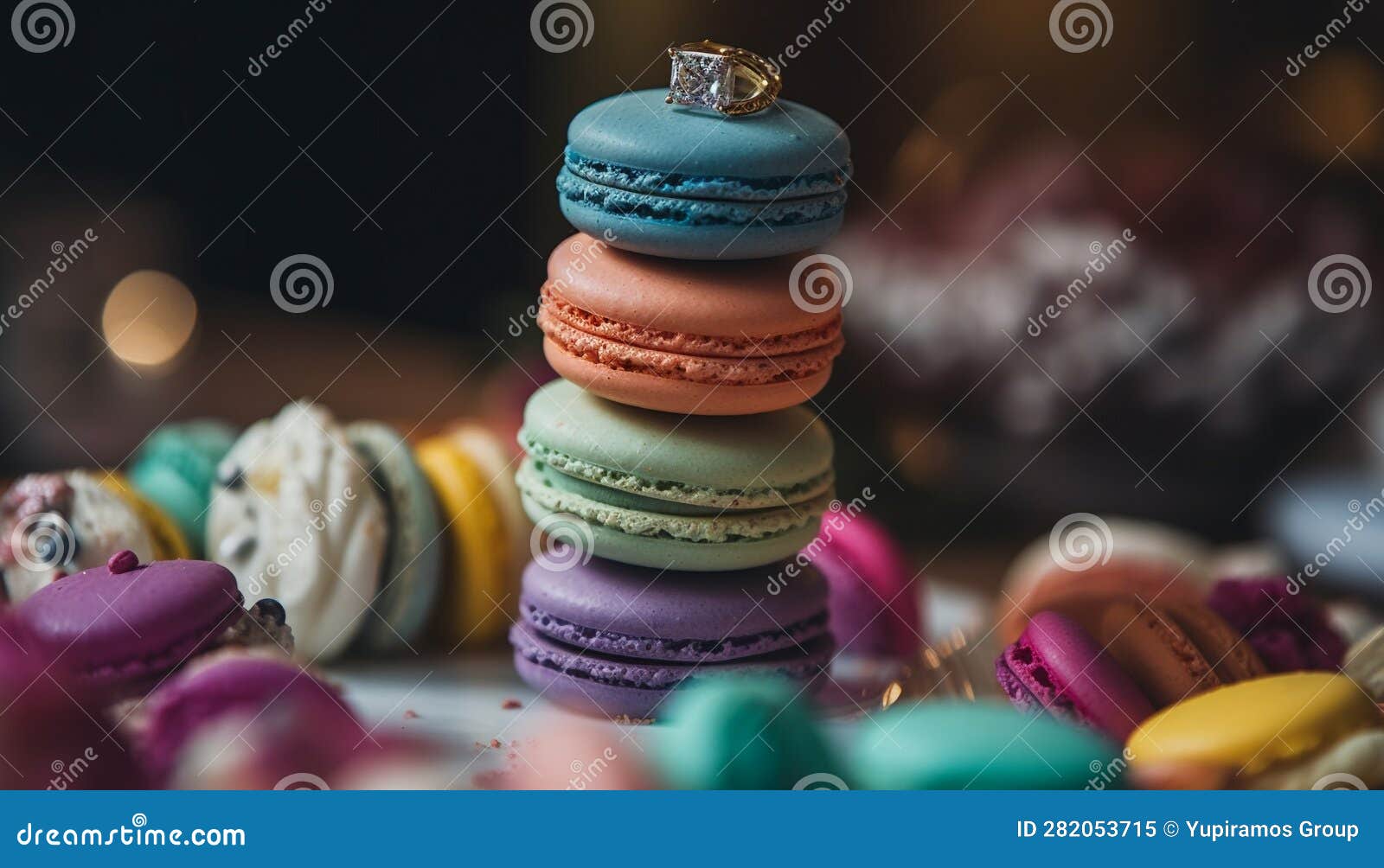 French Macaroon Stack, a Gourmet Indulgence of Multi Colored Sweetness ...