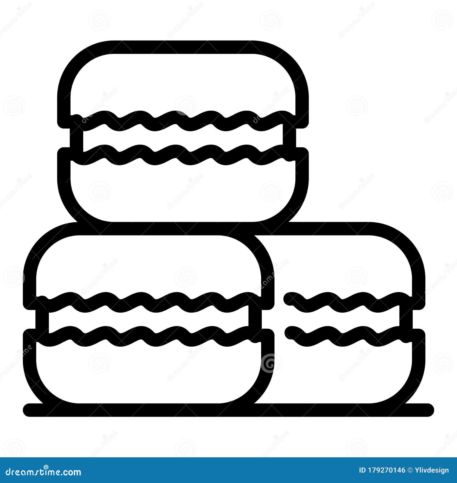 French Macaroons Icon, Outline Style Stock Vector - Illustration of ...