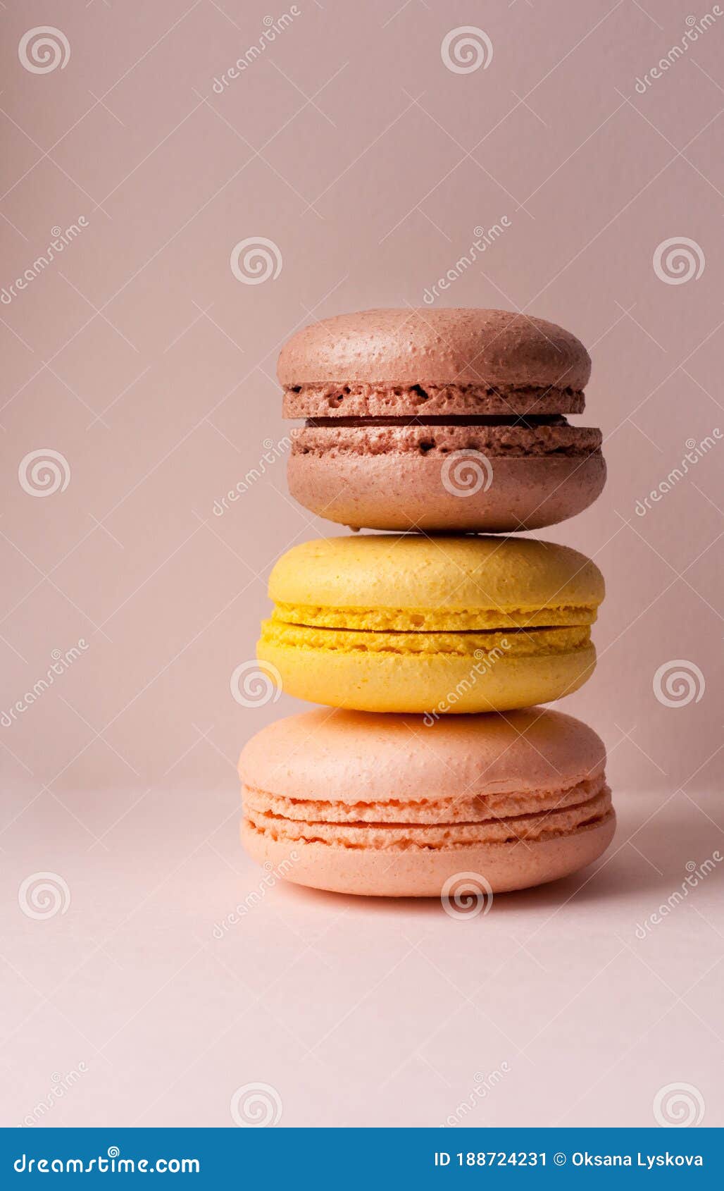 French Macaroons. Three Colorful Macaroons Stock Image - Image of ...