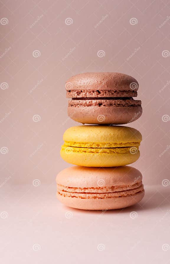 French Macaroons. Three Colorful Macaroons Stock Image - Image of ...