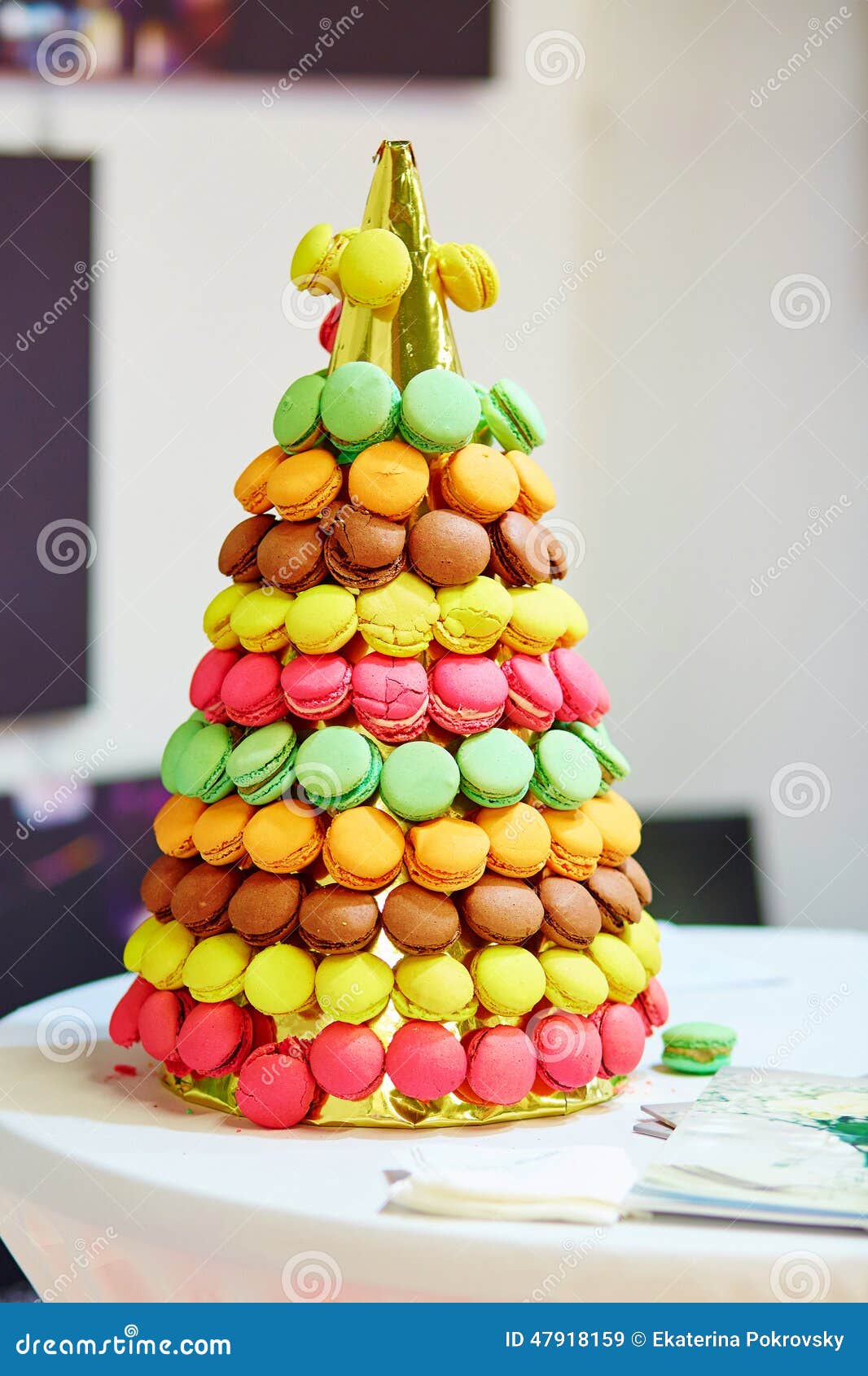 French Macaroons on Wedding Reception Stock Image - Image of meal ...