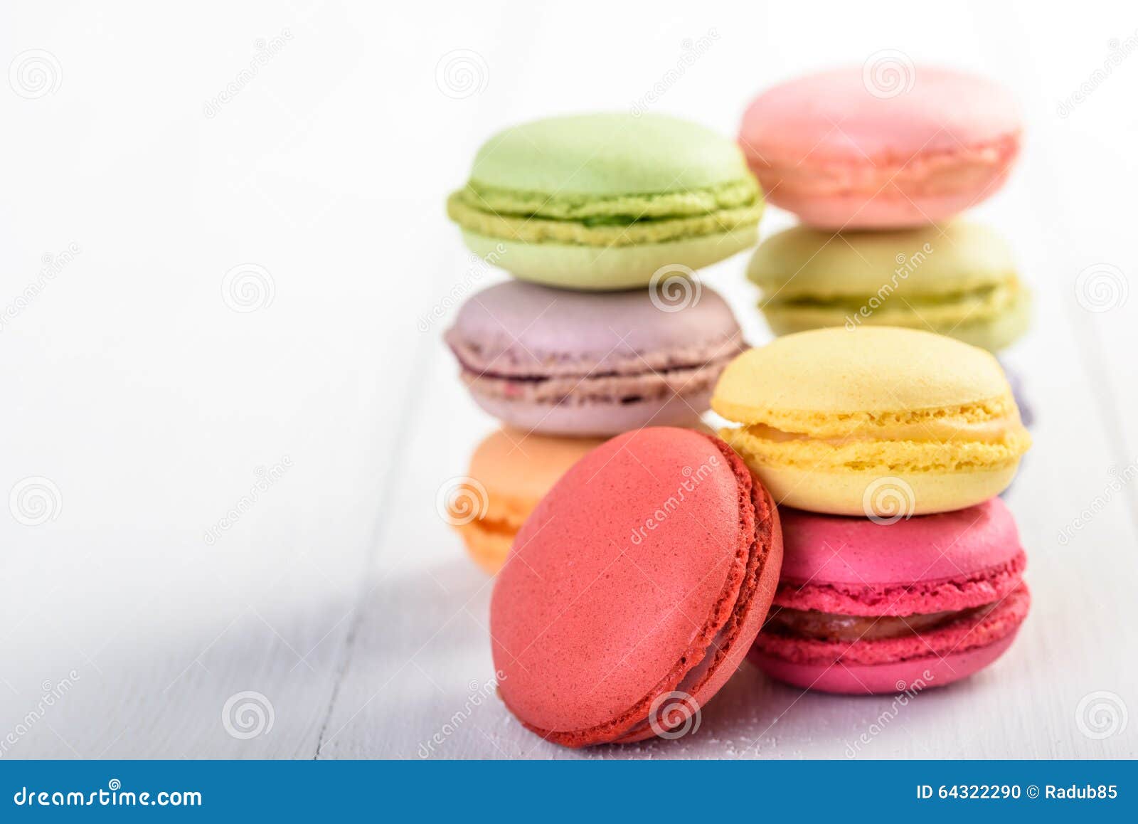 French Macaroons on White Boards Stock Photo - Image of bakery, cake ...