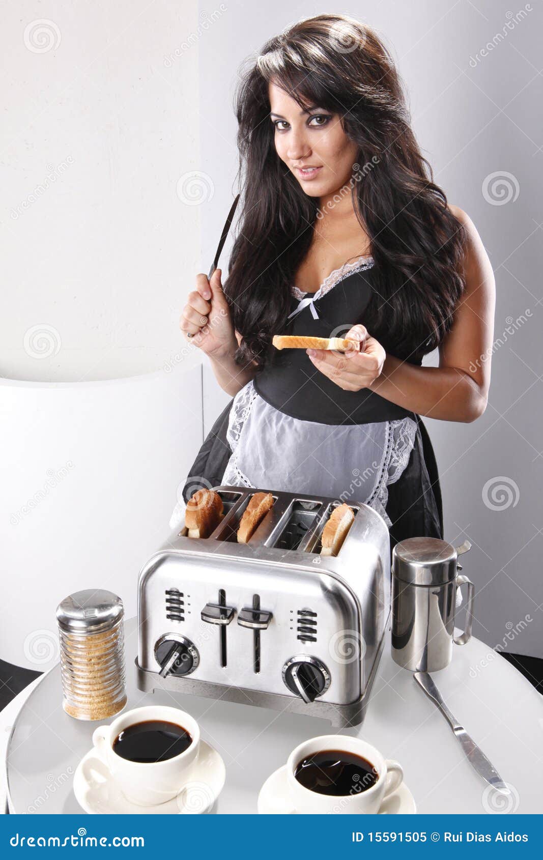 French maid stock image. Image of meal, electrical, breakfast - 15591505