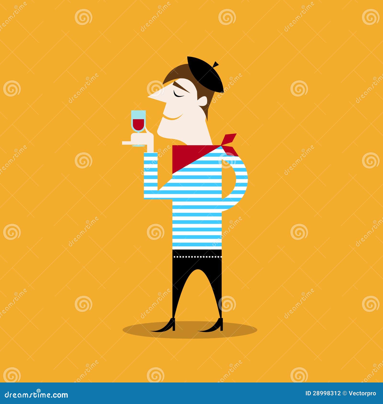 French man stock vector. Illustration of french, glass - 28998312