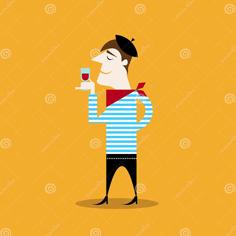 French man stock vector. Illustration of french, glass - 28998312