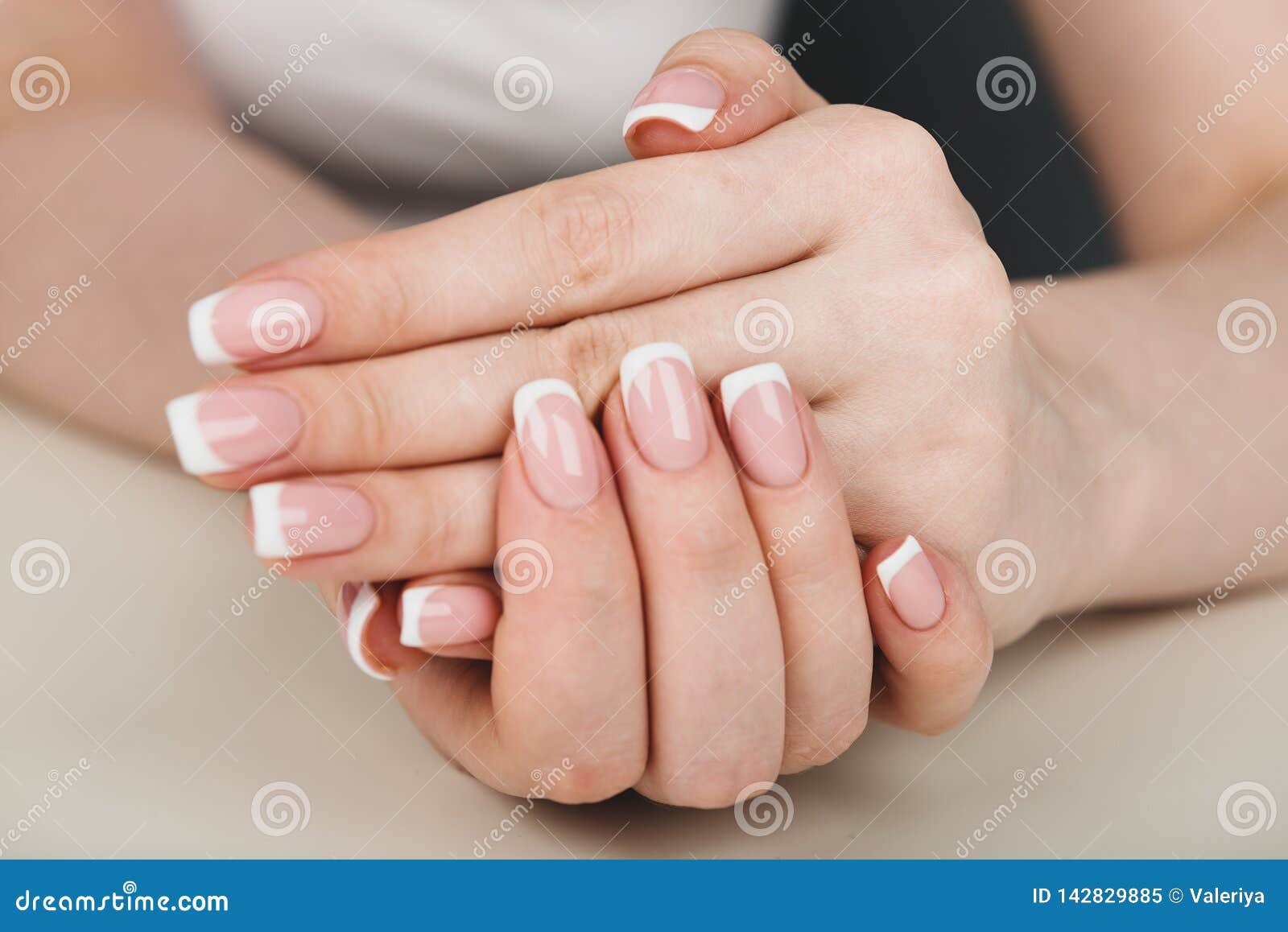 French manicured hand stock image. Image of adult, human - 142829885