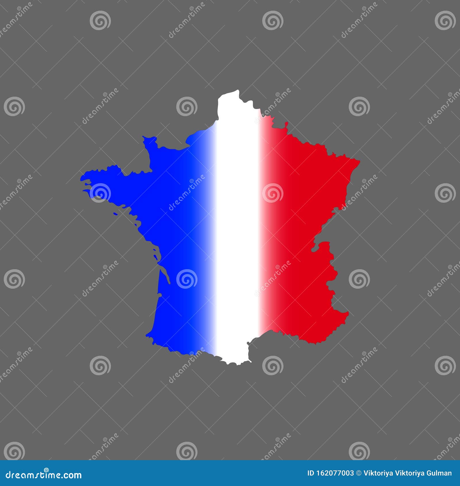 French Map in National Colors on Black Background Stock Illustration ...