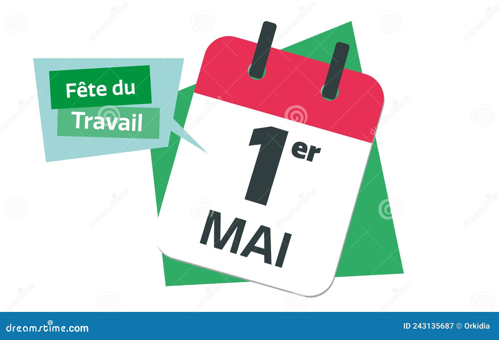 French may 1 calendar stock vector. Illustration of date - 243135687