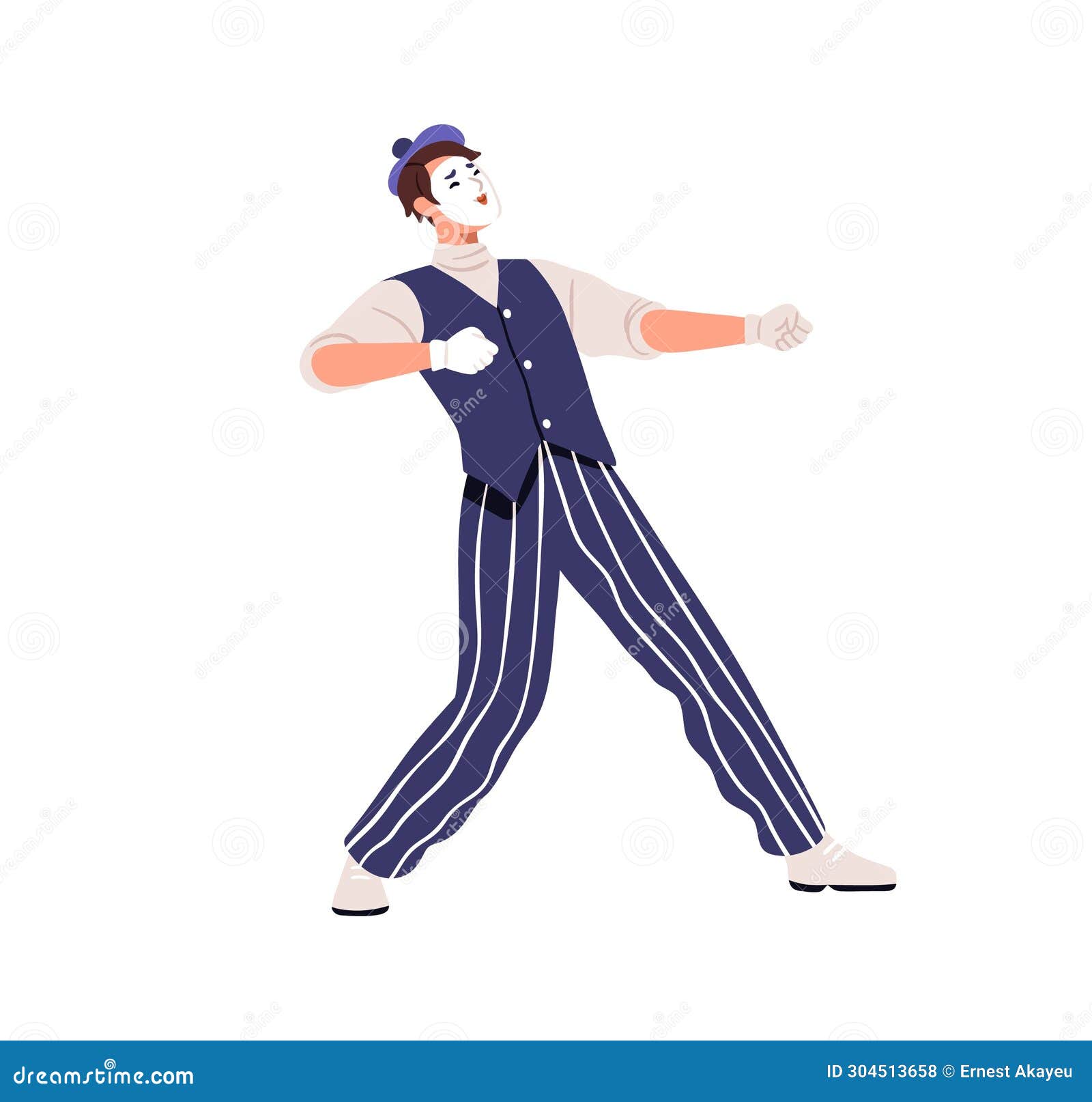 French Mime, Comic Performer. Street Silent Mimic Actor Performing ...