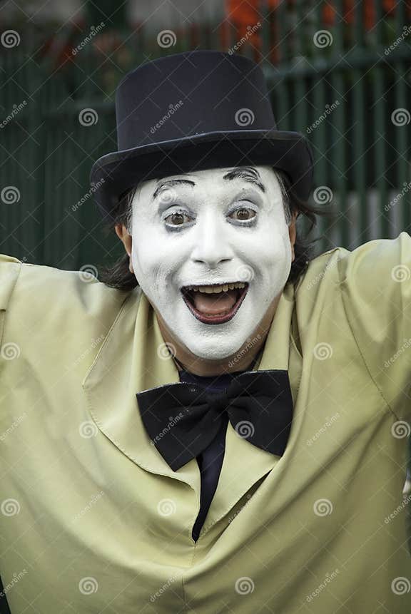 French Mime with a Joyful Expression Editorial Stock Image - Image of ...