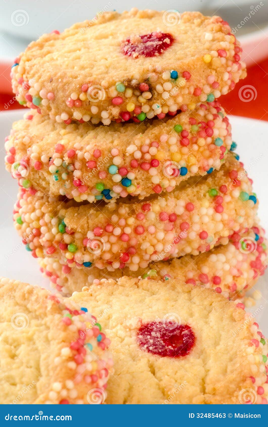 French Multi-colored Biscuits. Stock Image - Image of dessert, orange ...