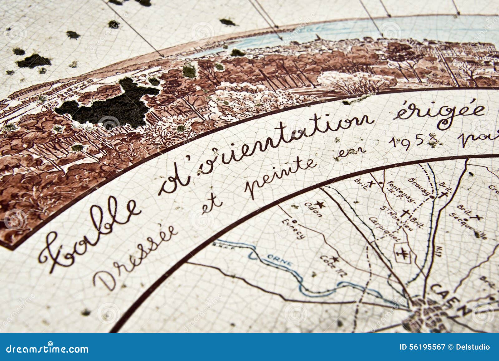 French Orientation Table, Houlgate Stock Image - Image of coast ...