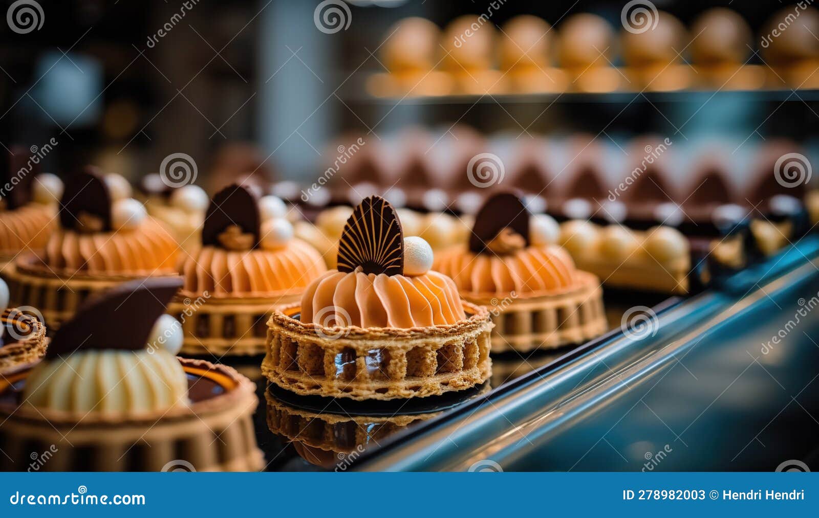 French Pastries on Display a Confectionery Shop, Generative Ai Stock ...