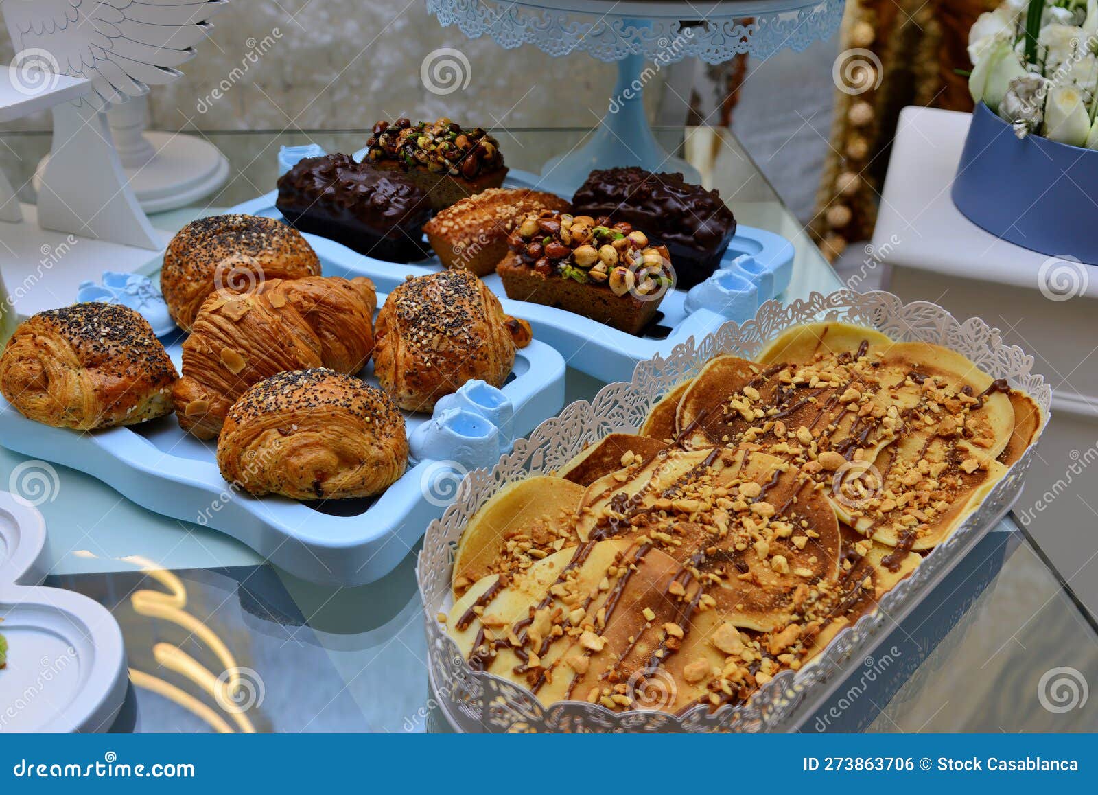 French Pastries on Display in Patisserie. Stock Photo - Image of ...