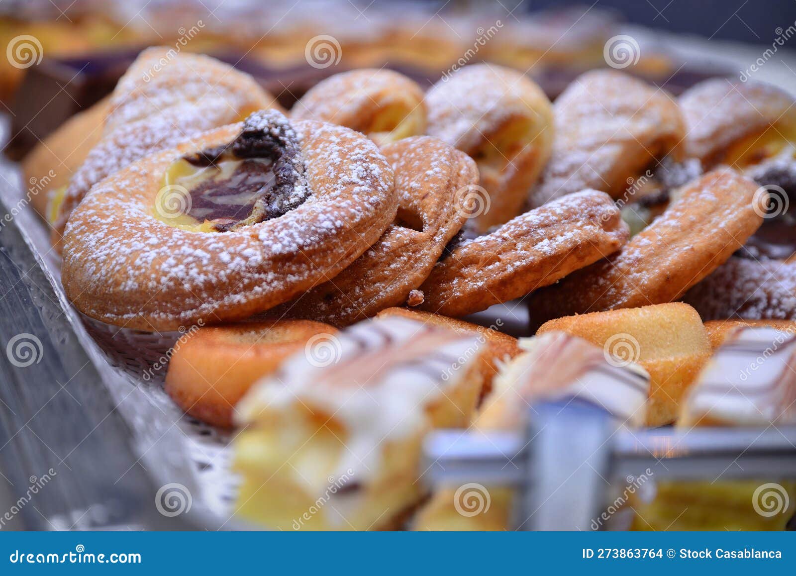 French Pastries on Display in Patisserie. Stock Photo - Image of cafe ...