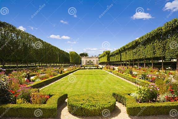 French pavilion and garden stock image. Image of tower - 13940437