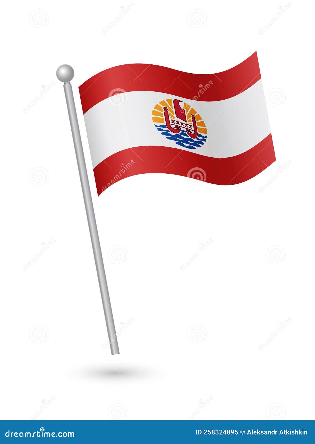 French Polynesia flag stock vector. Illustration of flag - 258324895