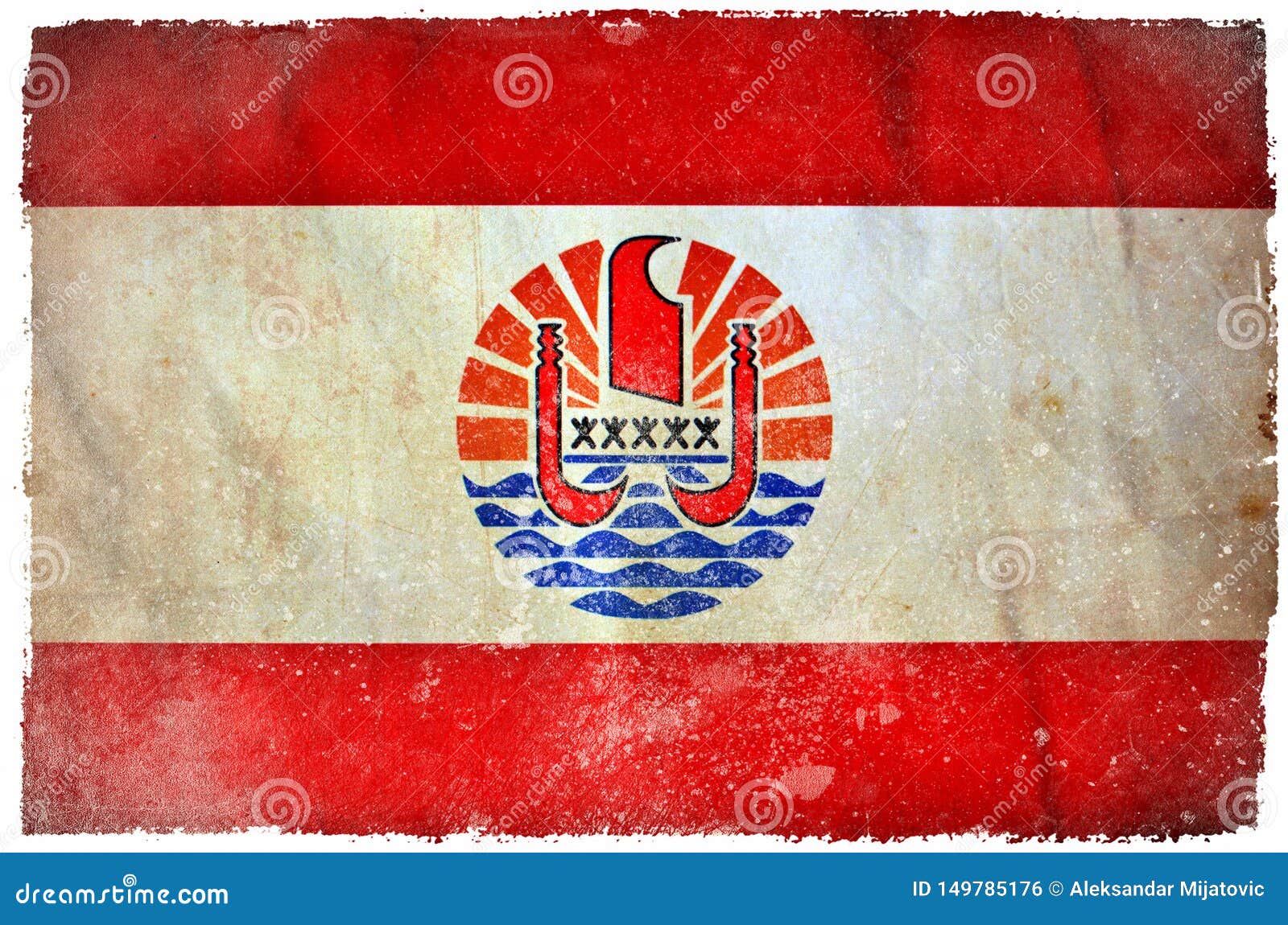 French Polynesia Grunge Flag Stock Illustration - Illustration of ...