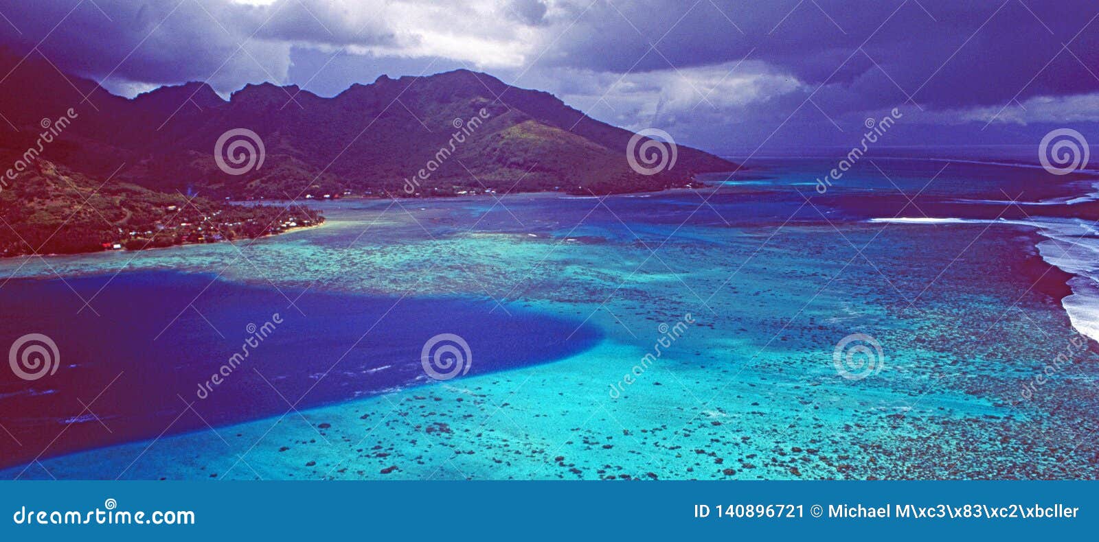 French Polynesia: Helicopter Flight Over the Lagoon of Moorea Island ...