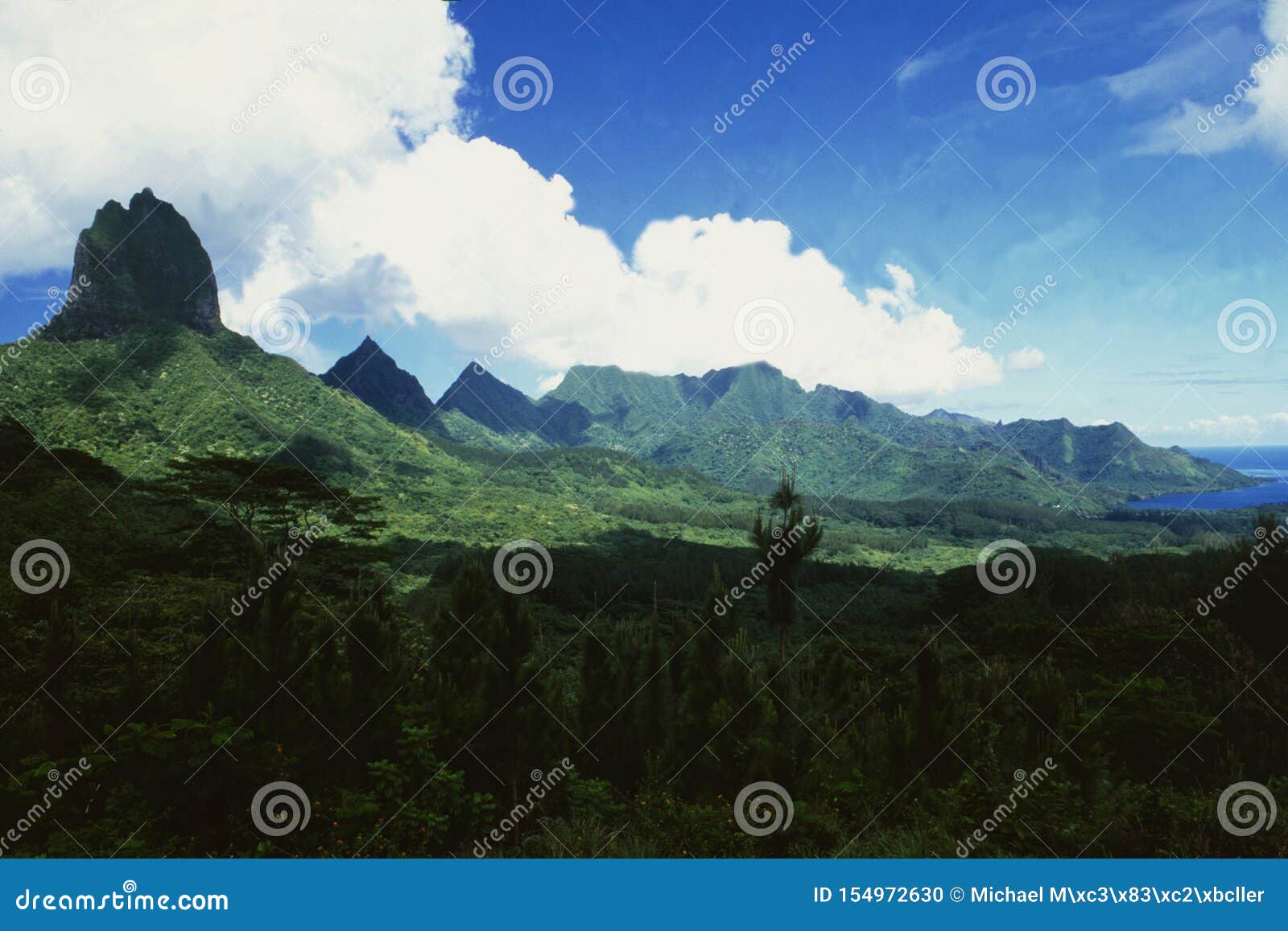 French Polynesia: the Lush Green, Tropical Moorea Island Stock Photo ...