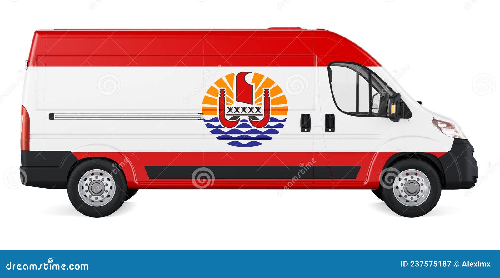 French Polynesian Flag Painted on Commercial Delivery Van. Freight ...