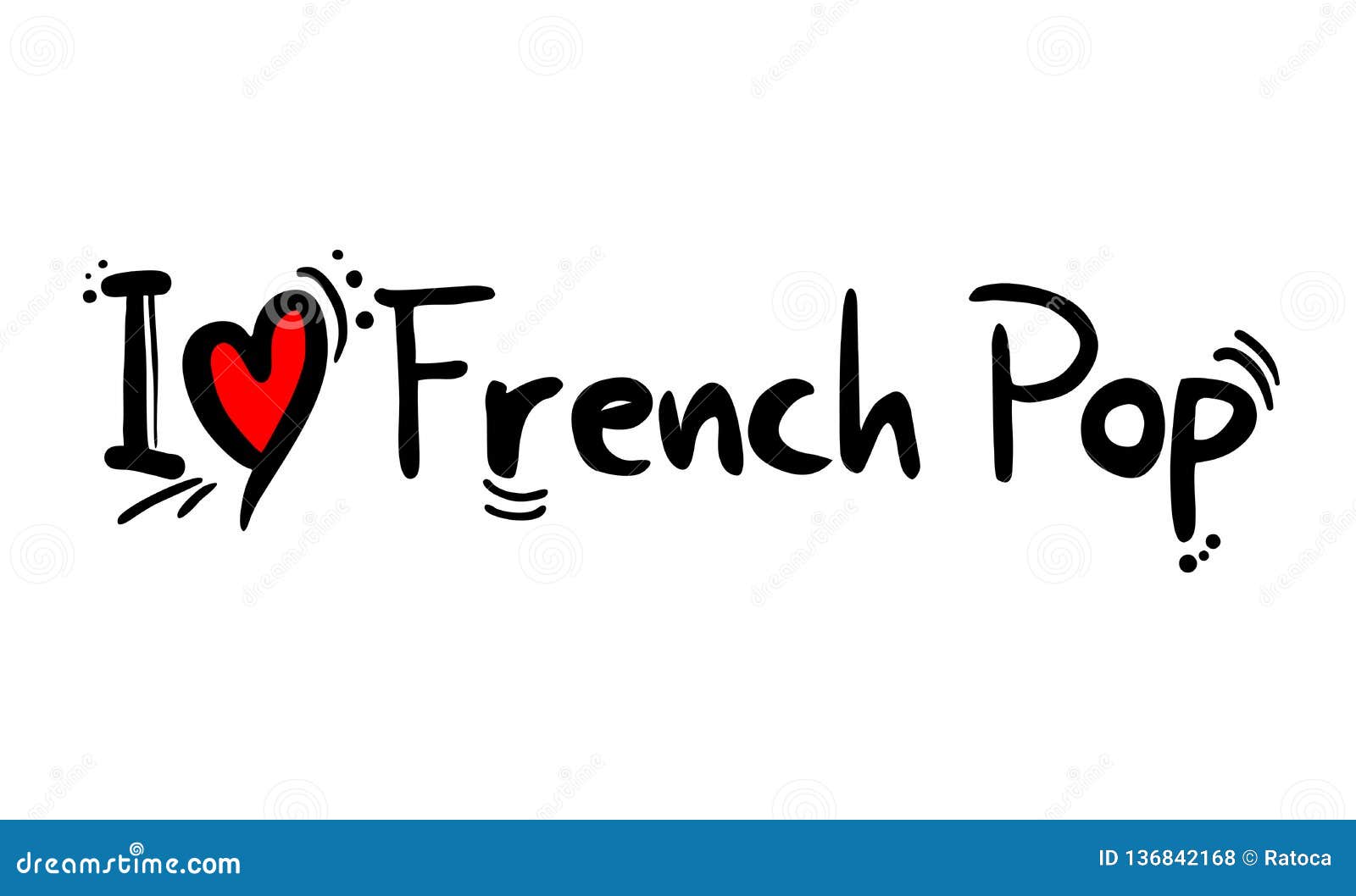 French Pop Music Style Love Stock Vector - Illustration of love, melody ...