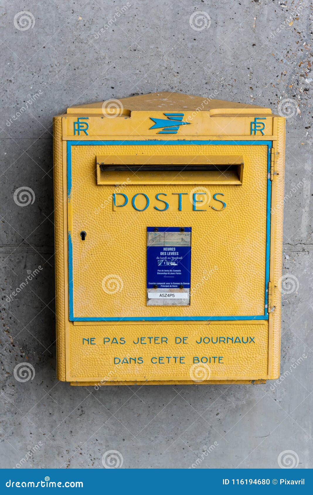 French post box stock photo. Image of yellow, village - 116194680