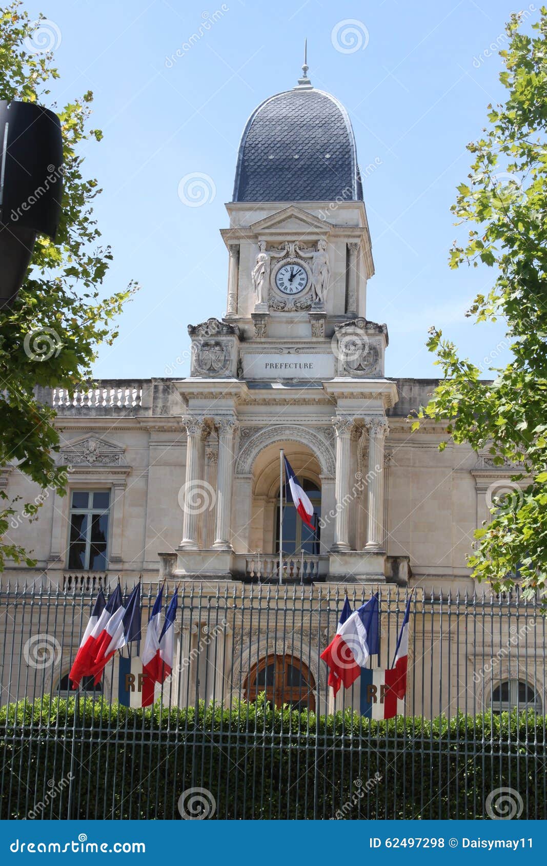 French prefecture du gard editorial stock photo. Image of flag - 62497298