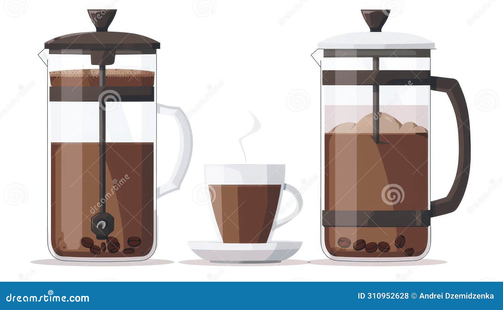 The French Press or Coffee Maker is a Kitchen Device Used To Make ...