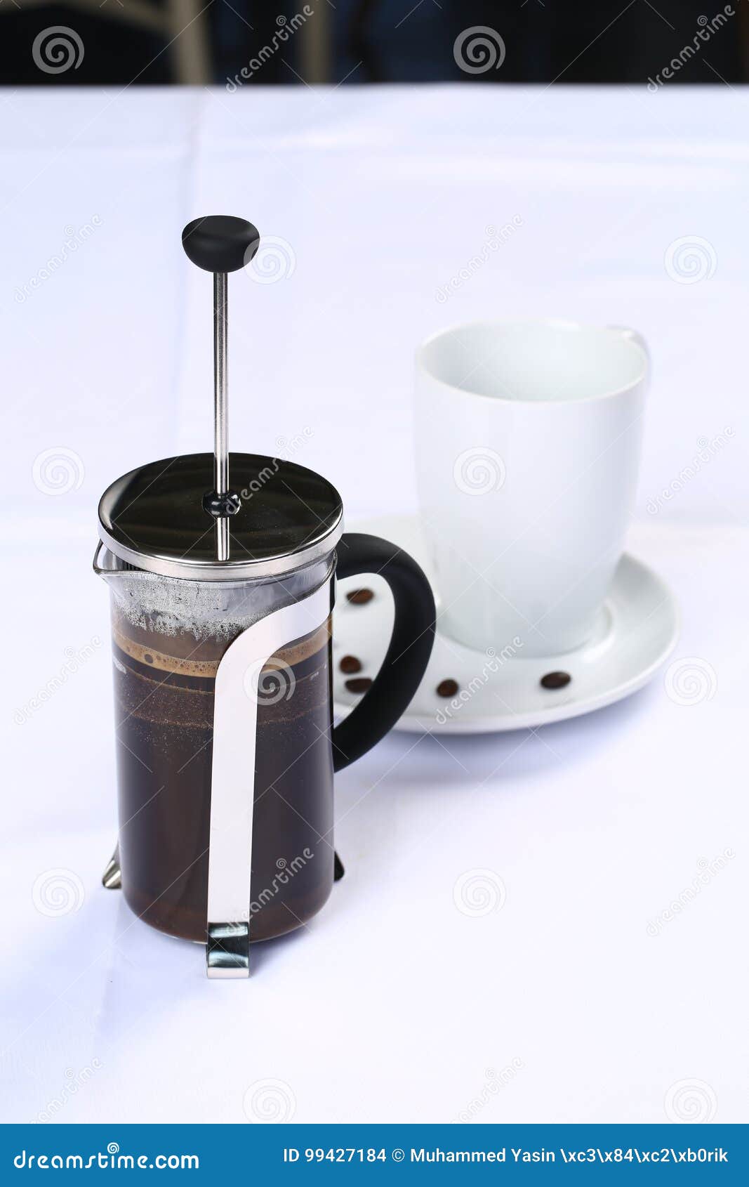 French Press Coffee stock photo. Image of black, bottle - 99427184