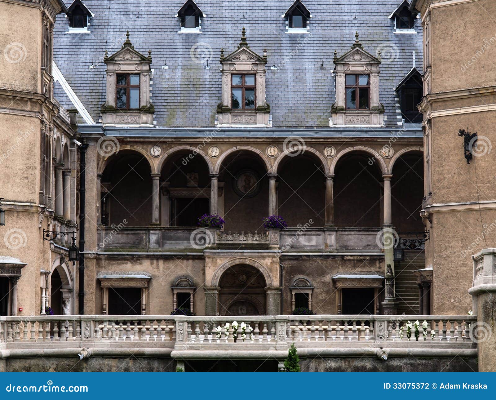 French Renaissance Style Castle Located in Golucho Stock Photo - Image ...