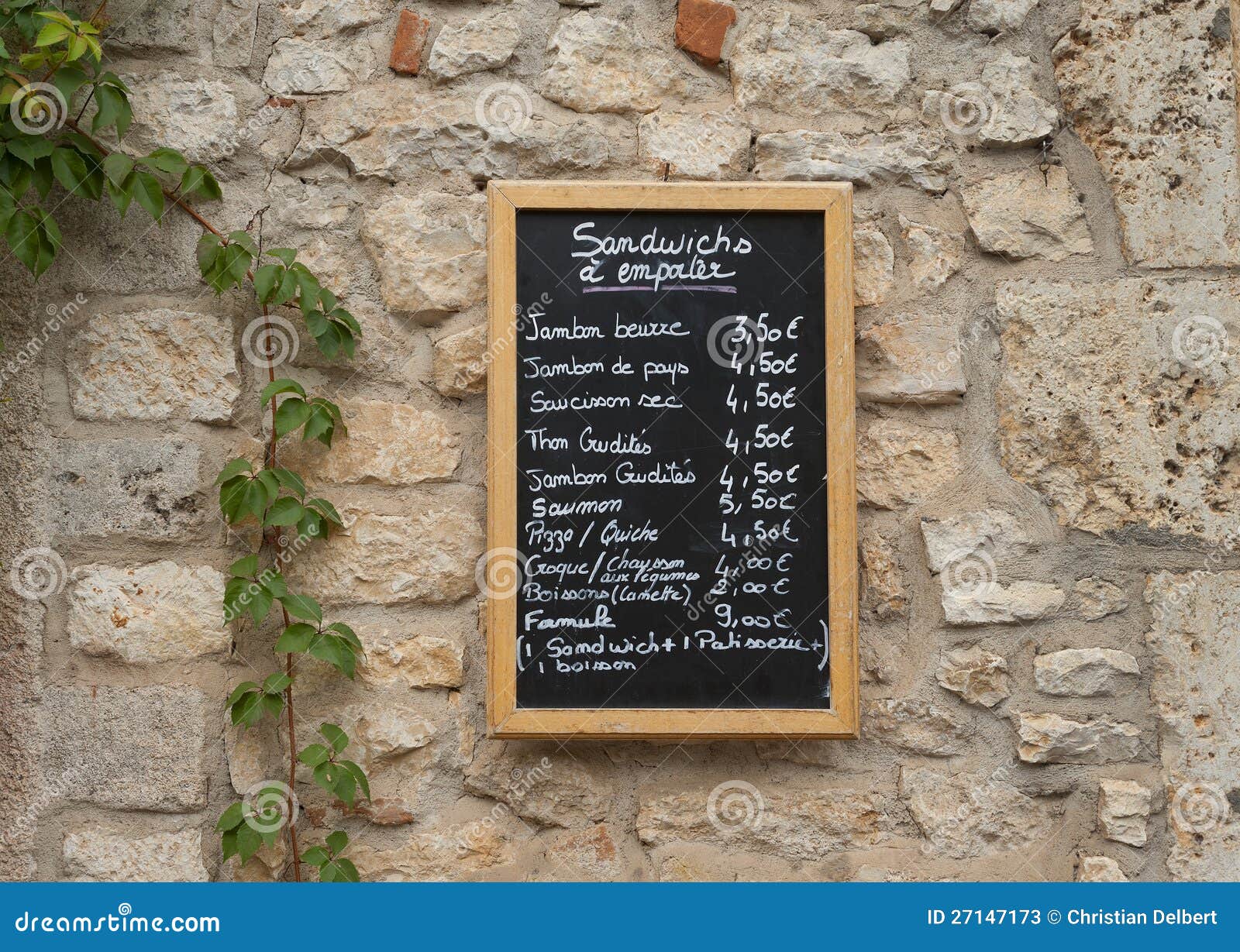 French Restaurant Menu Board Stock Image - Image of message, banner ...