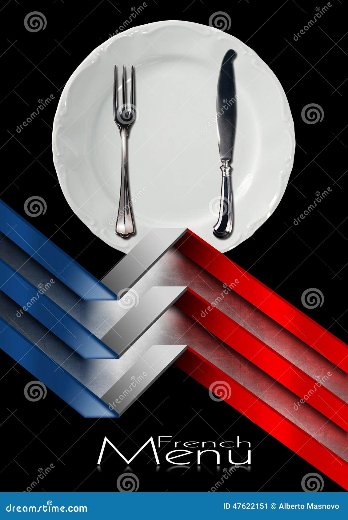 French Restaurant Menu Design Stock Illustration - Illustration of ...