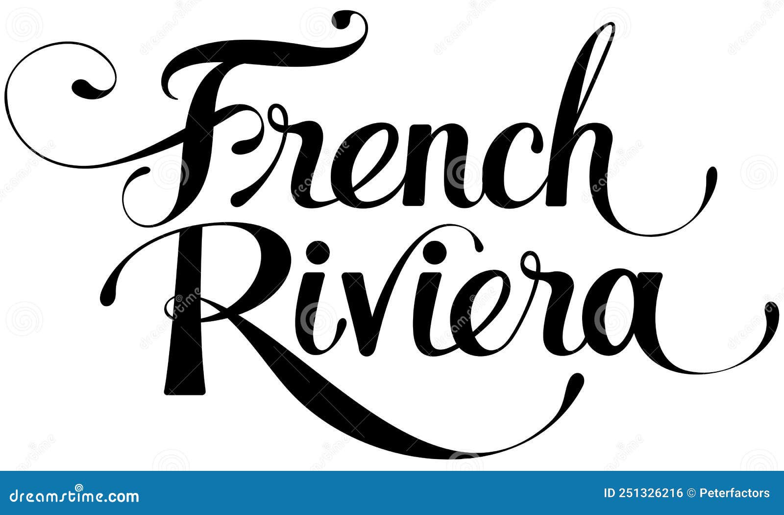 French Riveria - Custom Calligraphy Text Stock Vector - Illustration of ...