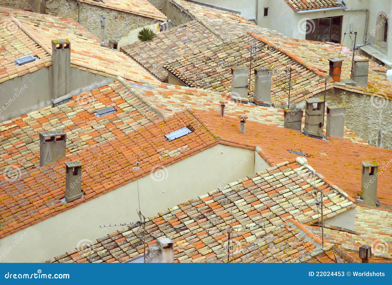 French roof tiles stock image. Image of street, cotta - 22024453