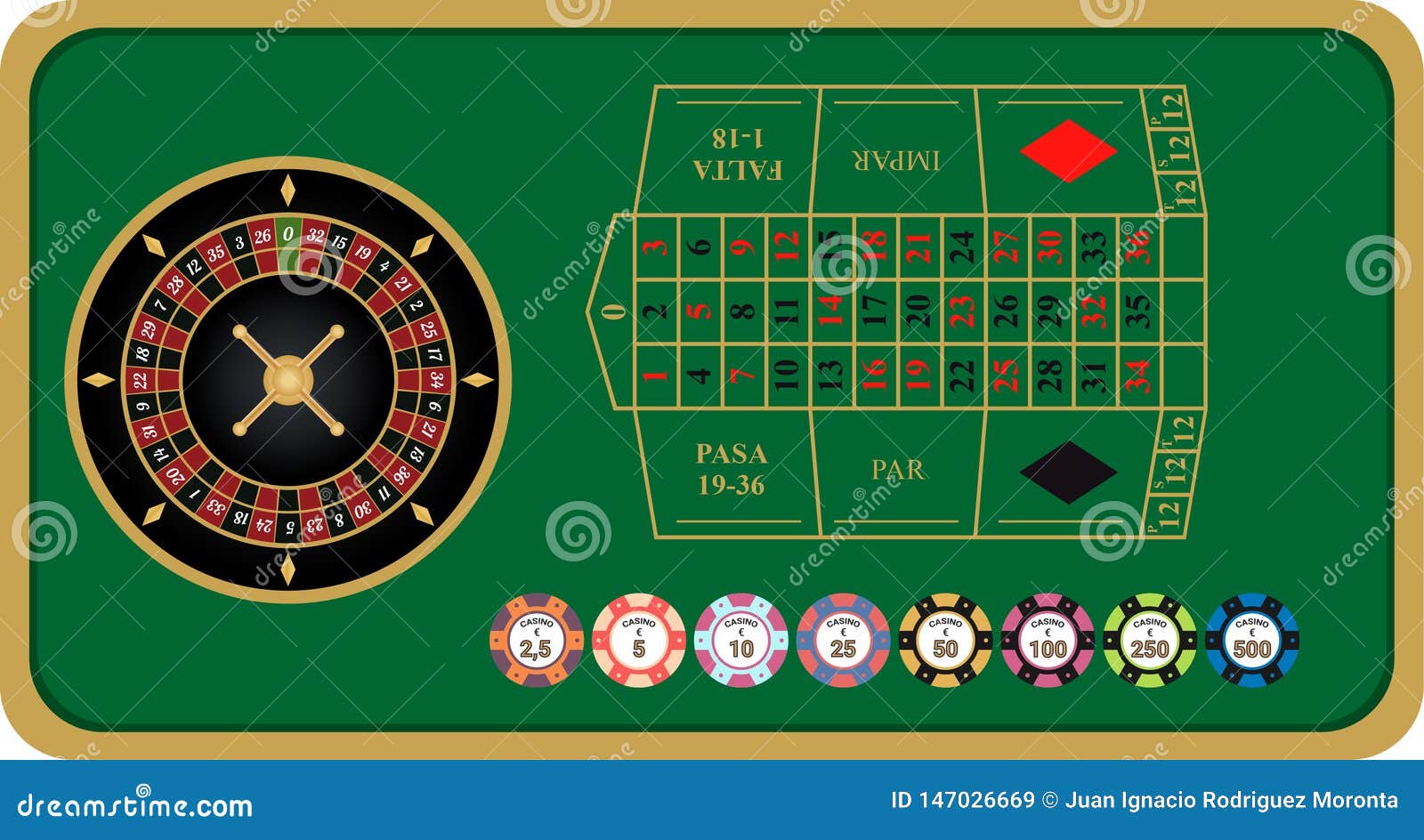 French Roulette Vector Illustration Stock Vector - Illustration of ...