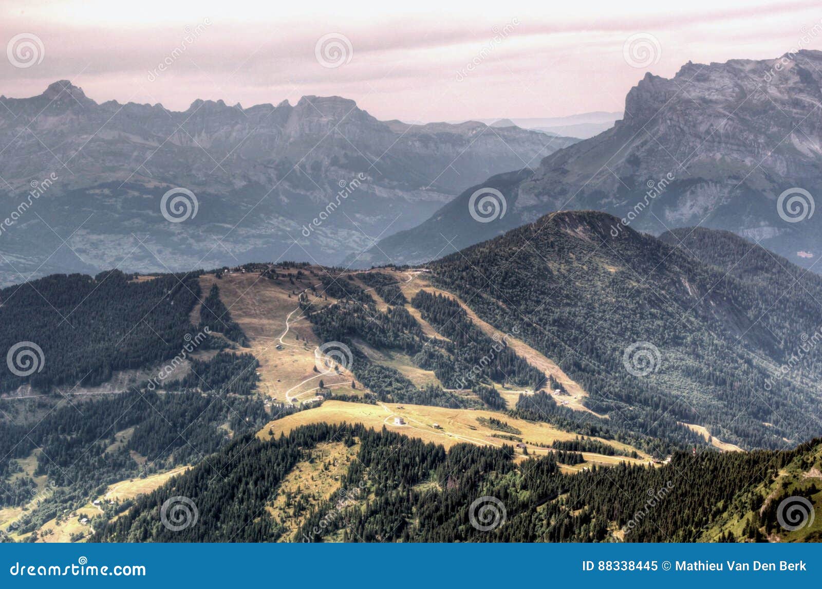 French Rural Landscape in Mountain Area Stock Image - Image of glacier ...