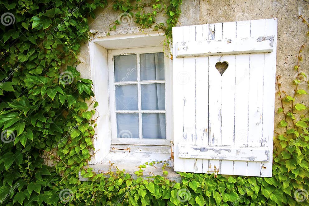 French rustic window stock photo. Image of french, heart - 29525618